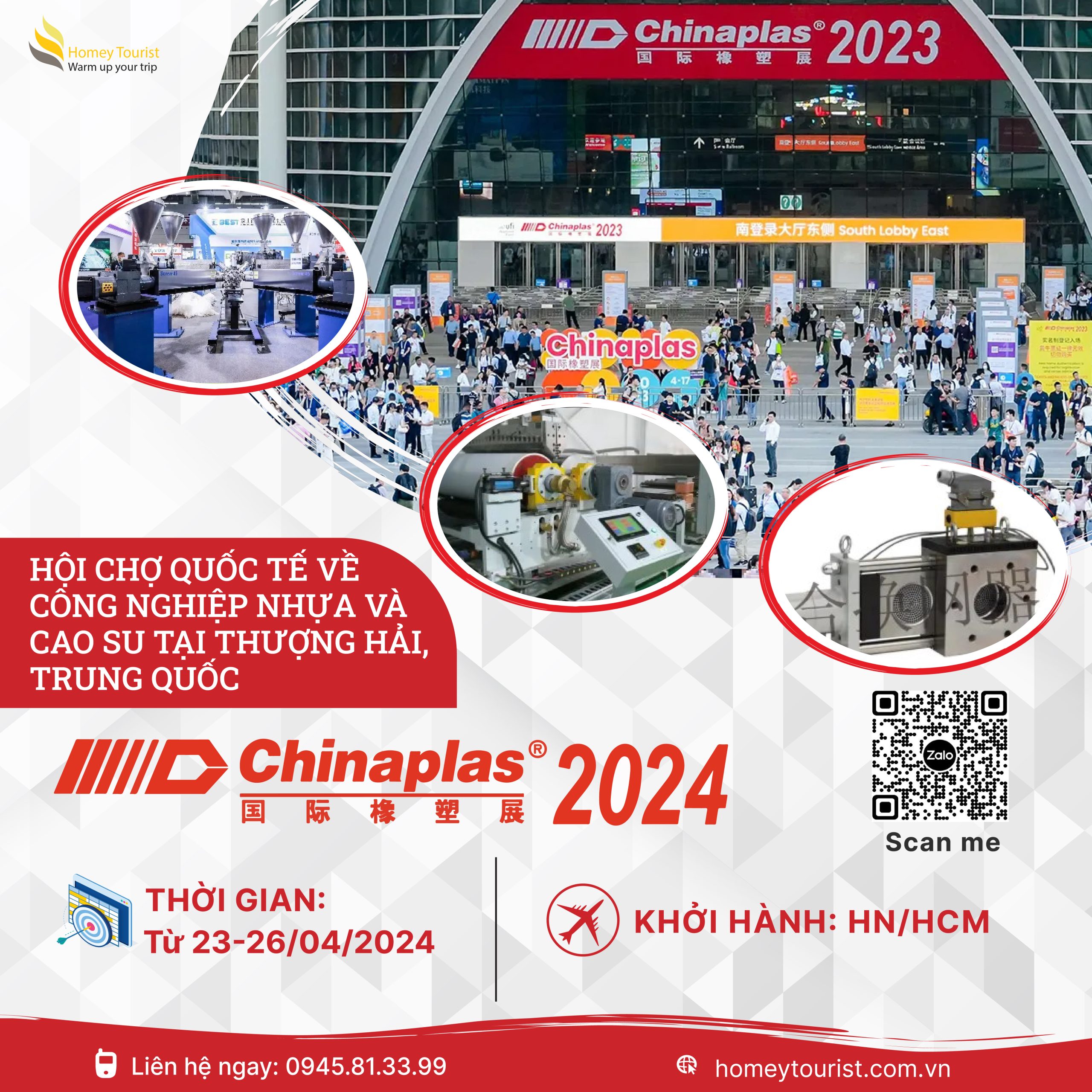 Thư mời tham dự Hội chợ ngành Nhựa và Cao su ChinaPlas 2024 tại Thượng Hải - Du lịch Homey Tourist